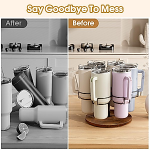 Stanley 40 oz Tumbler Organizer - 360 Rotatable Holder for Cabinets & Kitchen Storage, Ideal Gift