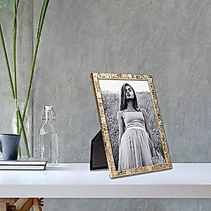 Lawrence Frames 712346 4x6 Gold Metal Linen Pattern Picture Frame