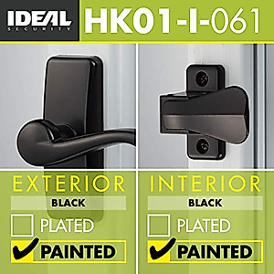 Ideal Security Handle Set with Latch and Keyed Deadbolt, Screen Door Handle, Storm Door Handle, Black