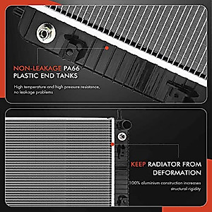 A-Premium Engine Coolant Radiator Assembly w/Transmission Oil Cooler Compatible with Chevrolet Equinox 08-17 & GMC Terrain 10-17 & Pontiac & Suzuki, 2.4L 3.0L 3.6L, Auto Trans, Replace# 19130404