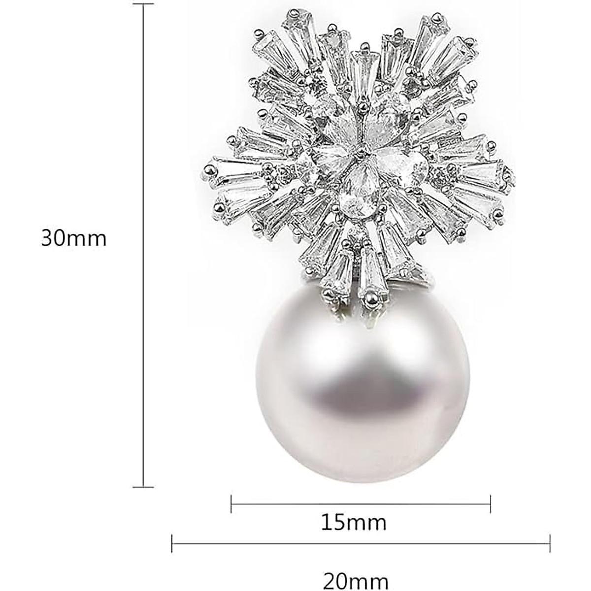 Silver Zirconia Earrings with White Pearl Style Stone - Soho Jewelry - Accessory for Women - Includes Gift Box