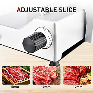 Meat Slicer,10" Premium Steel Blade Home and for Commercial Meat Slicer Stainless Steel Semi-Auto bread slicer, Cheese Food Electric Deli Slicer.