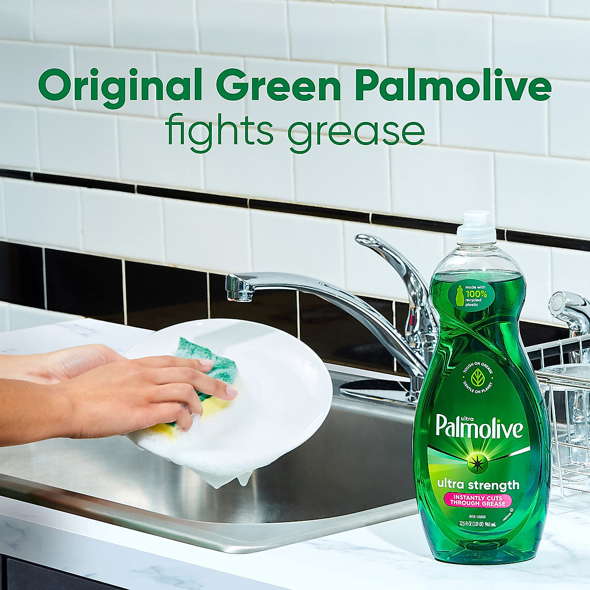 Palmolive Ultra Strength Liquid Dish Soap, Original Green, 20 Fluid Ounce(Packaging May Vary)