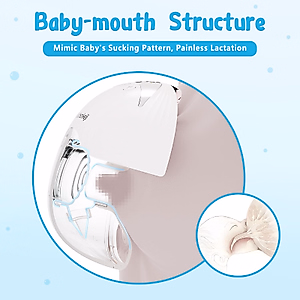 Wearable Breast Pump Hands Free, Electric Breastfeeding Pump with Massage Model& 12 Levels Adjustable Suction, Low Noise Painless Pumps with 19/21/24mm Flanges