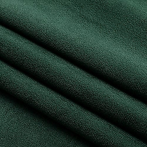 Victree Pom Pom Velvet Curtains for Bedroom, Blackout Curtains 52 x 84 inch Length - Room Darkening Sun Light Blocking Rod Pocket Window Drapes for Living Room, 2 Panels, Dark Green