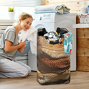 Laundry Basket Bearded Dragon Large Collapsible Laundry Hamper With Handle Self Standing Portable Fabric Folding Dirty Washing Bin Storage Tote Bag