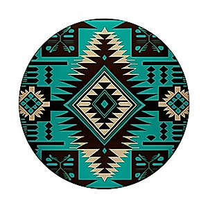 Southwest Turquoise Native American Aztec Pattern PopSockets Swappable PopGrip