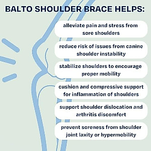 Balto Lux Adjustable Dog Shoulder Brace – Shoulder Brace – Support Shoulder dysplasia – Post Surgical Support or Surgical Alternative (Small)