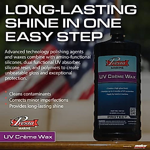 Presta UV Crème Wax - Creates High Gloss Finish and Long-Lasting Shine / Traditional Wax For Use On Fiberglass, Gel Coat and Painted Vehicle Finishes  / 1 Gallon. (166101) 