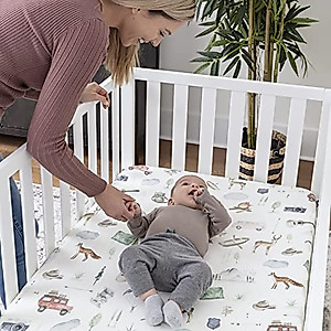 Pobibaby - 2 Pack Premium Fitted Baby Boy Crib Sheets for Standard Crib Mattress - Ultra-Soft Cotton Blend, Safe and Snug, and Stylish Woodland Crib Sheet (Explore)