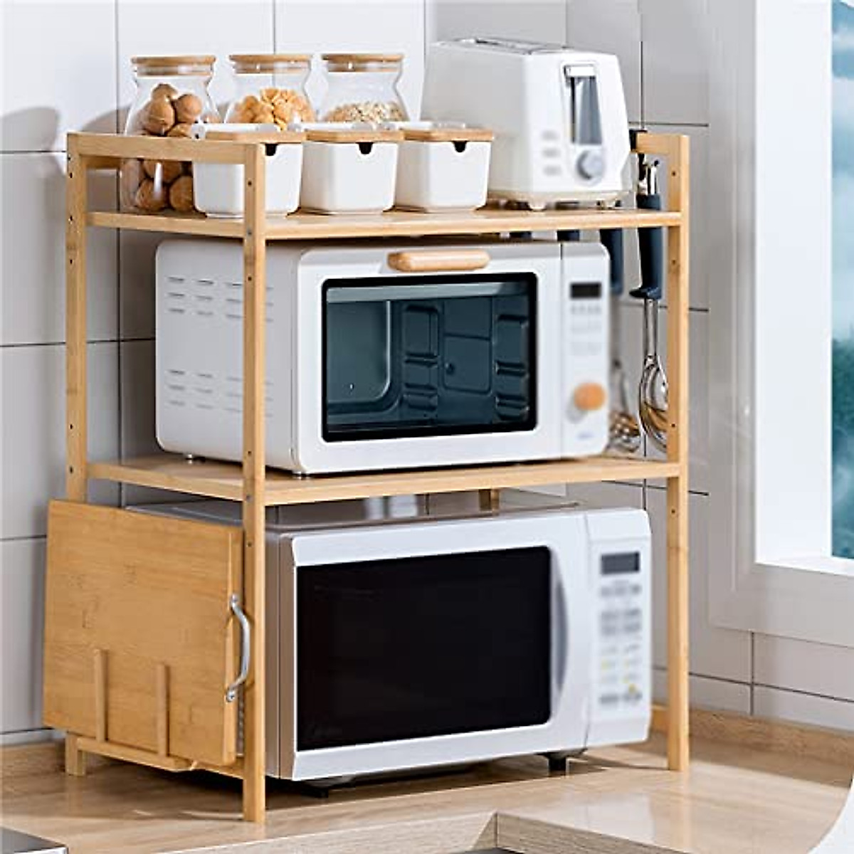 YXBDN Kitchen Countertop Storage Rack Multilayer Adjustable Shelf Suitable (Color : B, Size : 67cm*55cm)