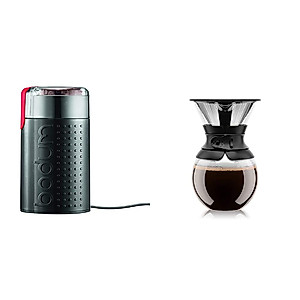 Bodum BISTRO Blade Grinder and Bodum Pour Over Coffee Maker Bundle