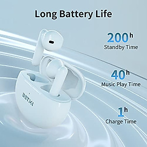 BETMI - True Wireless Earbuds - in-Ear Bluetooth5.3 Headphones - 40H Playtime, IPX5 Waterproof TWS with Dual Mic for Sport, Light-Weight Earphones for Android iOS/iPhone - White