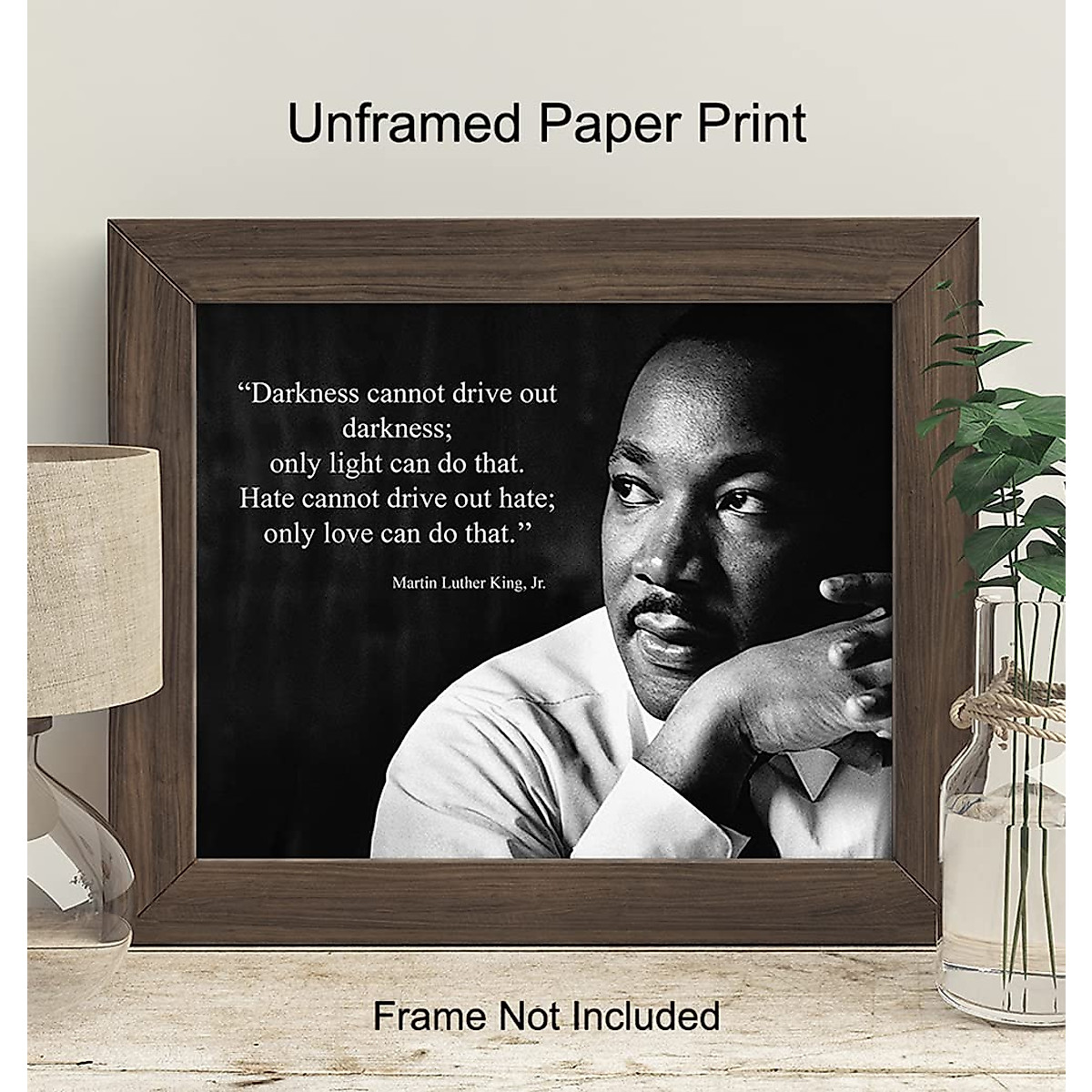Martin Luther King Wall Art - LARGE 11x14 - MLK Quotes - African American Decor - Inspirational Quotes - Motivational Posters - Black History Classroom Decor - Uplifting Positive Gifts for Women, Men