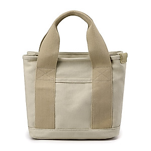 CORIOS Women Handbag Canvas Top Handle Bag Multifunctional Tote Purse Casual Clutch Bag for Shopping Work Party Travel School Daily Khaki