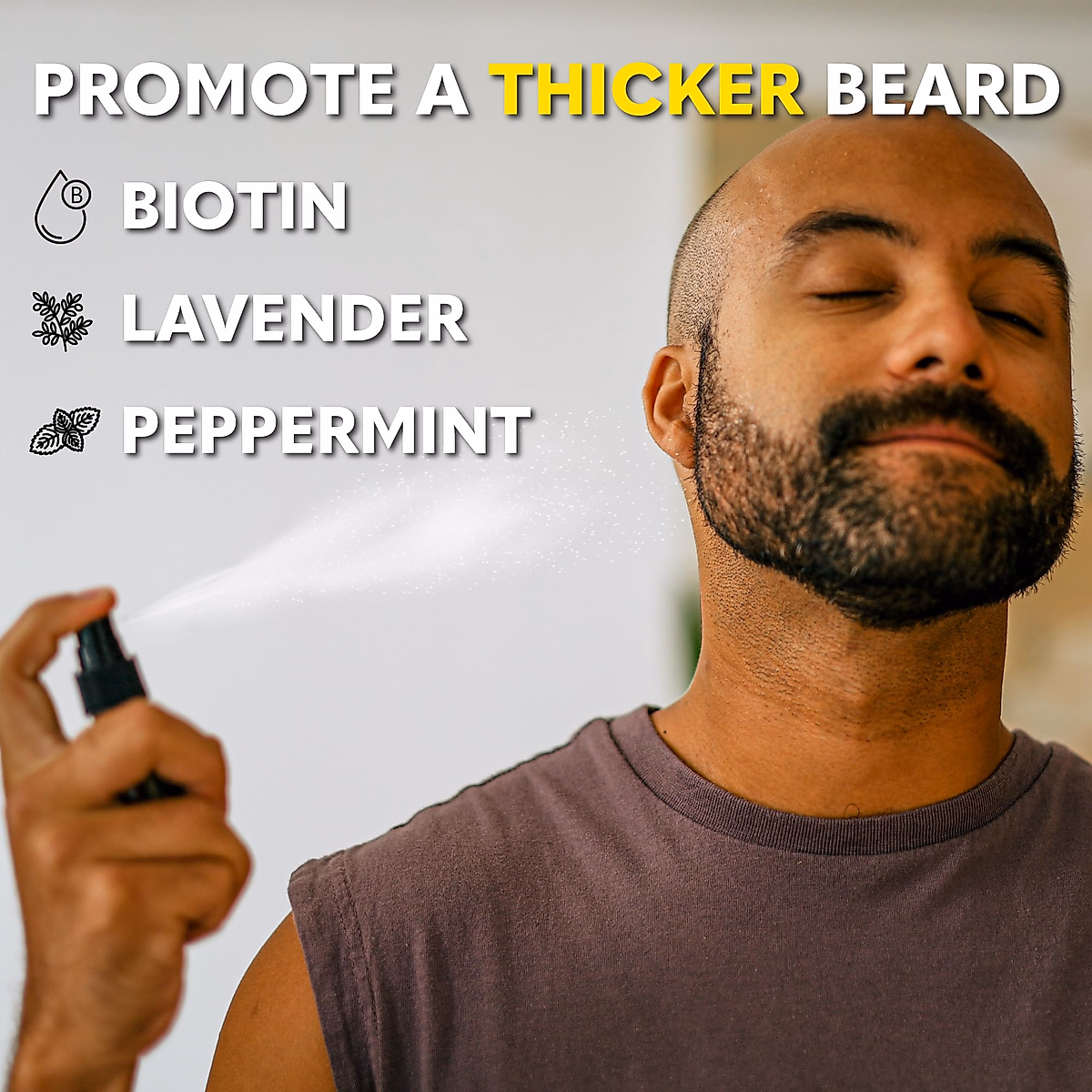 Beard Club Biotin Vitamin Spray for Facial Hair Growth - Natural Formula for Fuller, Thicker Beard, Easy-to-Use, Nourishing & Soothing for All Beard Types & Skin