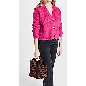 Naghedi Women's St Barths Mini Plaid Tote, Umber, One Size