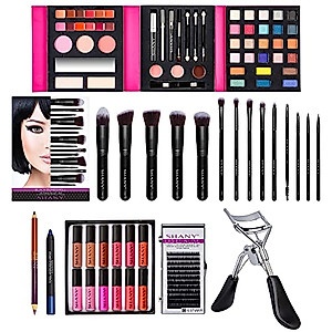 SHANY Bundle Makeup Set - All in One Makeup Bundle Adult Teen Makeup - Includes Pro Makeup Brush Set, Makeup Eyeshadow Palette, Makeup Blender, Lip-gloss