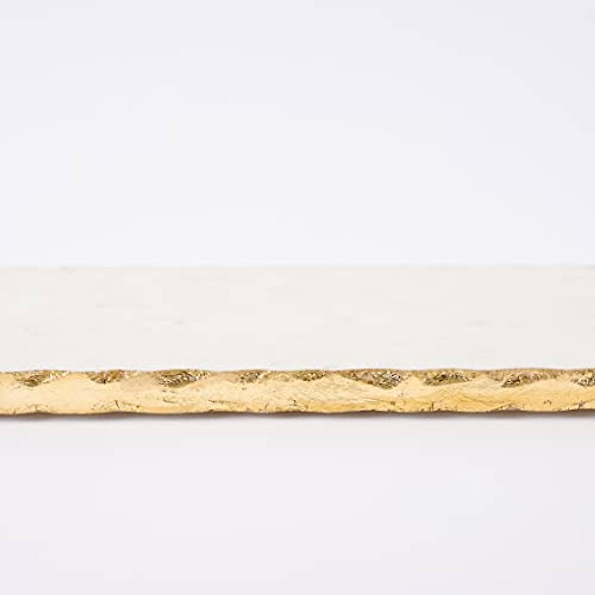 Mud Pie - 40700003 Mud Pie Marble and Gold Edge Hostess Set Serving Platter, One Size, white