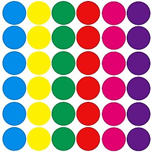 Round Floor Stickers, 6 Inch Spot Markers Floor Spots Self Adhesive Vinyl Stickers Classroom Dot Spots for Preschool and Kindergarten Elementary Teachers (42PCS)