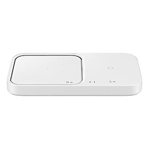 SAMSUNG 15W Wireless Charger Duo w/ USB C Cable, Charge 2 Devices at Once, Cordless Super Fast Charging Pad for Galaxy Phones and Devices, 2022, US Version, White