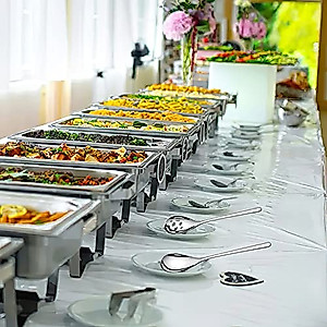 AYFDISHS Serving Spoons 6 Pieces,9.4 Inch Silver Serving Spoon Set Stainless Steel Serving Spoons,Include 3 Serving Table Spoons,3 Slotted Serving Spoons,Serving Utensils Set for Parties Buffet Banque