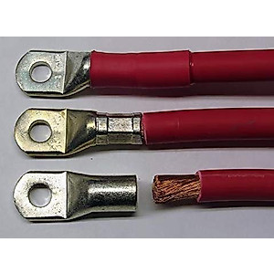 Custom Battery Cables Compatible/Replacement kit for Ford Superduty F250/F350/Excursion 1999-2003 7.3L Powerstroke 2/0#2298-90