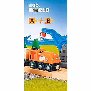 BRIO Starter Lift&Load Set Wooden Toy Train Durable | Child Safe | Encourages Creativity | Compatible with All Wooden Railway Sets | Includes Engine, Lorry, Wagon, Track and More