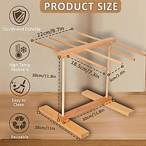 Gekufa Pasta Drying Rack Collapsible | Household Spaghetti Noodle Dryer Stand for Drying Pasta and Cooking | Pasta Tree with 8 Arms | Beechwood