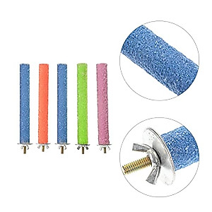 5pcs Grinding Budgies Wooden Parakeets Hanging Stand Conure Food Accessories Cage Cockatiel Balance Bird Climbing Standing for Parakeet Bowl Birdcage Toy: Bite Cockatiels Natural