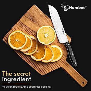 Humbee, 7.5-Inch Santoku Knife Stainless Steel Ultra Sharp Japanese Chef Knife Comfortable Grip Kitchen Knife