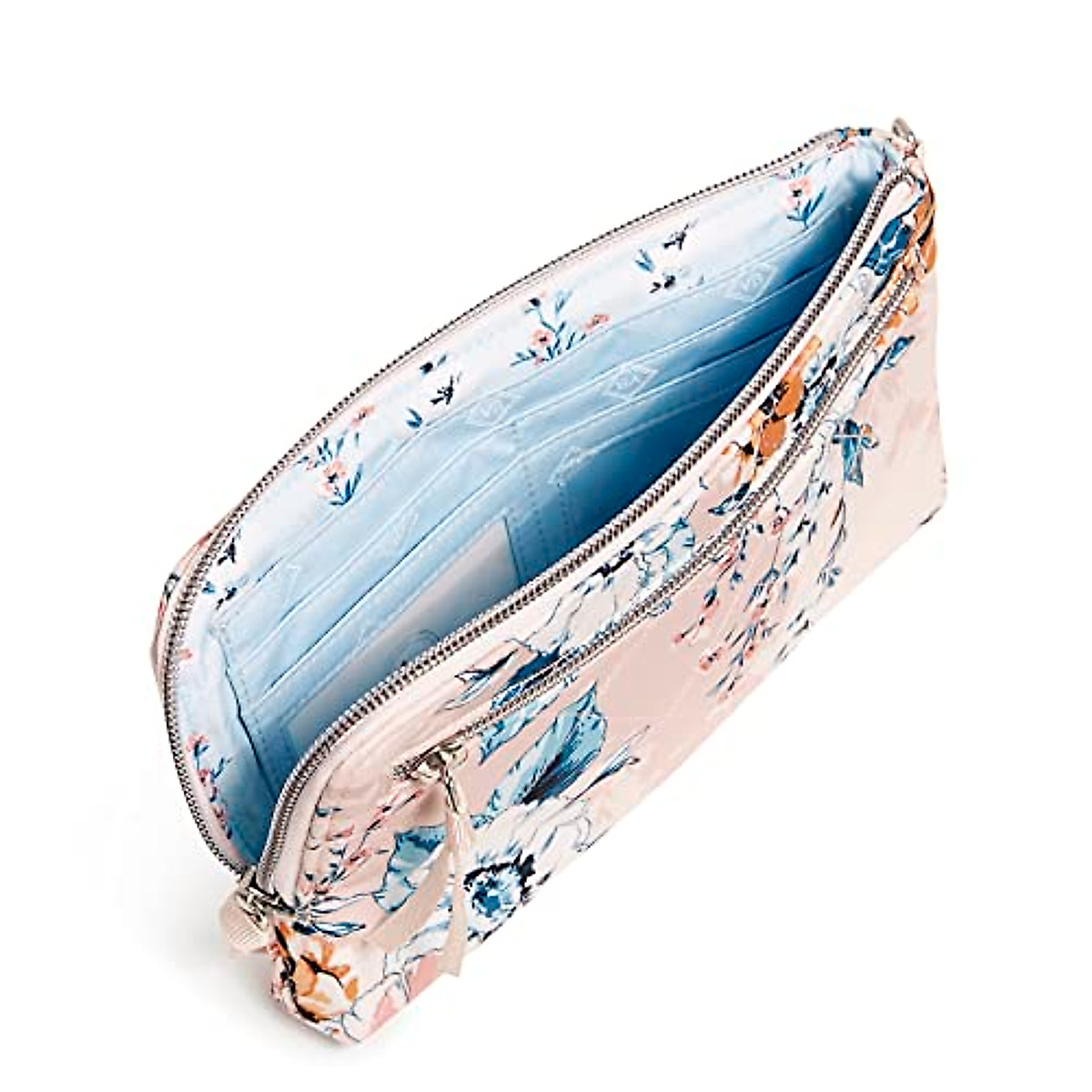 Vera Bradley Women's Performance Twill Wristlet With RFID Protection, Peach Blossom Bouquet, One Size