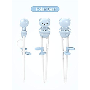 Goryeo Baby Training Chopsticks for Kids - Kids Chopsticks Use Completely Harmless Material - Anti-dislocation Buckle Design - Includes Portable Box (Blue)