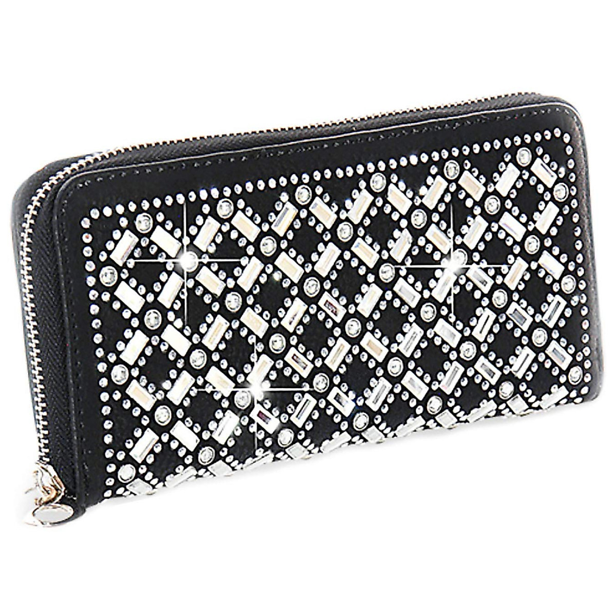 Zzfab cross sparkle Gem Wallet Rhinestone Wallet -Bling wallet Black