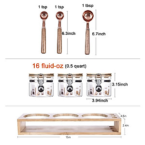 KKC Sealed Glass Sugar Containers with Airtight Lids,Sealed Kitchen Containers for Salt Sugar Flour,Sealable Glass Storage Jars,Clear Glass Sugar Canisters for Countertop,16 Fluid-oz