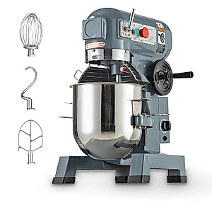 15Qt Commercial Food Mixer - Powerful 600W Motor, 3 Speeds, Stainless Steel Bowl & Attachments - Perfect for Bakeries, and Commercial Kitchens - Reliable Performance with Safety Guard