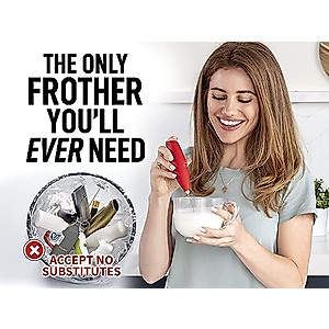 Zulay Powerful Milk Frother Handheld Foam Maker for Lattes - Whisk Drink Mixer for Coffee, Mini Foamer for Cappuccino, Frappe, Matcha, Hot Chocolate by Milk Boss (Cardinal Red)