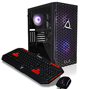 CLX Set Gaming Desktop - Liquid Cooled AMD Ryzen 7 5800X 3.8GHz 8-Core Processor, 16GB DDR4 Memory, Radeon RX 6700 XT 12GB GDDR6 Graphics, 500GB SSD, 3TB HDD, WiFi, Windows 11 Home 64-bit, Black