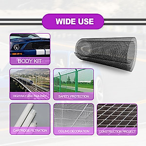 Universal 40"x13" Car Grill Mesh - Aluminum Alloy Automotive Grille Insert Bumper 4x8mm Rhombic Hole, 100x33cm Automotive Grille Insert Bumper, Multifunctional Grille Mesh Roll, Fit for Car Bumper