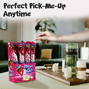 Mega Bitz Fruit Nuggets Strawberry Candy Bulk Pack for Kids - Naturally Flavored Individually Wrapped Strawberry Candy for on the go Snacking, Movie Theater Candy, and Party Favors, Kosher, 12 Pack