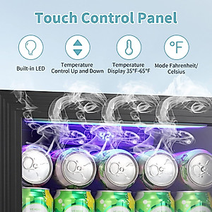 Kndko Beverage Refrigerator Cooler - Mini Fridge Soda or Beer, Small Wine or Champagne Cooler for Home and Bar,Small Drink Dispenser,Electronic temperature control,3.1Cu.Ft,Black