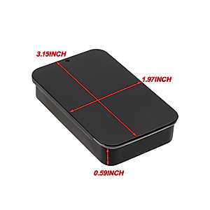 Mini Skater 8Pcs 3.15"x1.97"x0.59"Mini Slide Top Tin Box Containers Portable Box Small Storage Kit for Wedding Jewelry Lip Balm Container Cosmetic Organizer (Black)