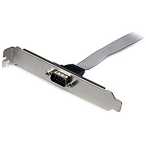 StarTech.com 16in (40cm) 9 Pin Serial Male to 10 Pin Motherboard Header Slot Plate - motherboard Serial Port Adapter (PLATE9M16), Gray