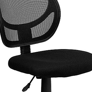 Flash Furniture Low Back Black Mesh Swivel Task Office Chair with Curved Square Back