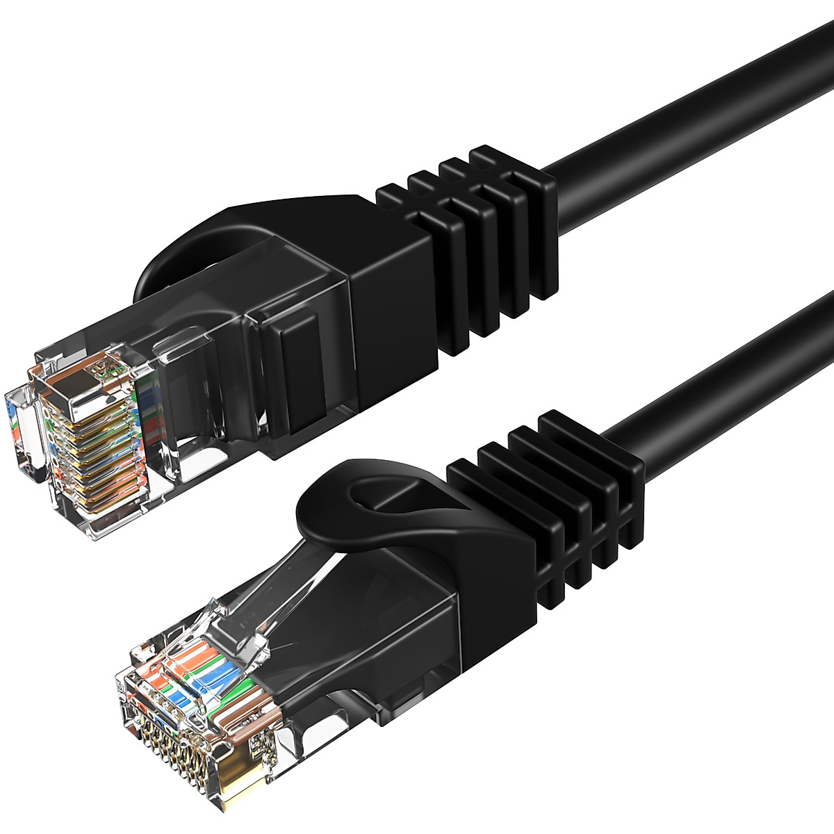 Cables Direct Online Cat6 75FT Network Ethernet Patch Cable, 550Mhz Internet Wire, Compatible with PC, Laptop, Modem, Router, TVs, Printer Cord, Consoles for Home and Office, Black