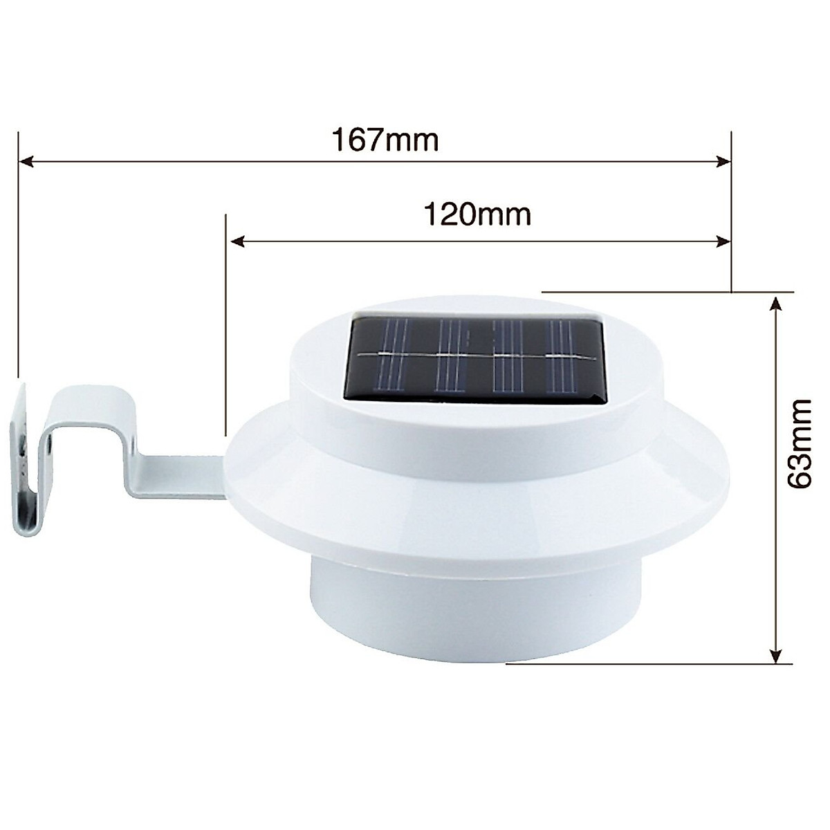 FALOVE 8 Pack Deal Outdoor Solar Gutter LED Lights - White Sun Power Smart Solar Gutter Night Utility Security Light