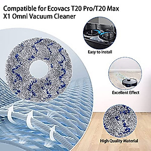 IOOOFU 6pcs/Set Vacuum Cleaner Pad Floor Washer Wipes Dust Cloth for T20 MAX PRO/X1 Omni Robotic Vacuum Cleaner Replacement Mop Fibre