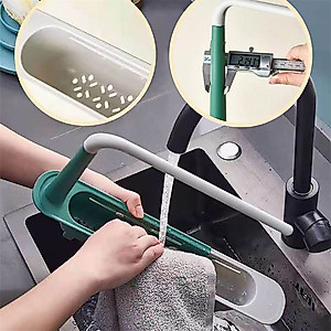 GOUXTD 2022 Telescopic Sink Storage Rack, Kitchen Sink Organizer Telescopic Sink Rack Holder