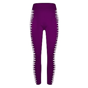 Lastesso Women Yoga Pants Stylish Printed Stretchy High Waisted Hidden Scrunch Legging Fall Buttery Soft Gym Yoga Tights Purple