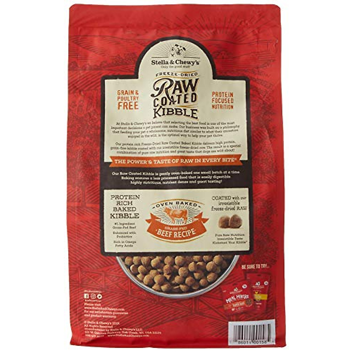 Stella & Chewy's Raw Coated Beef 3.5Lb Dry Dog Food